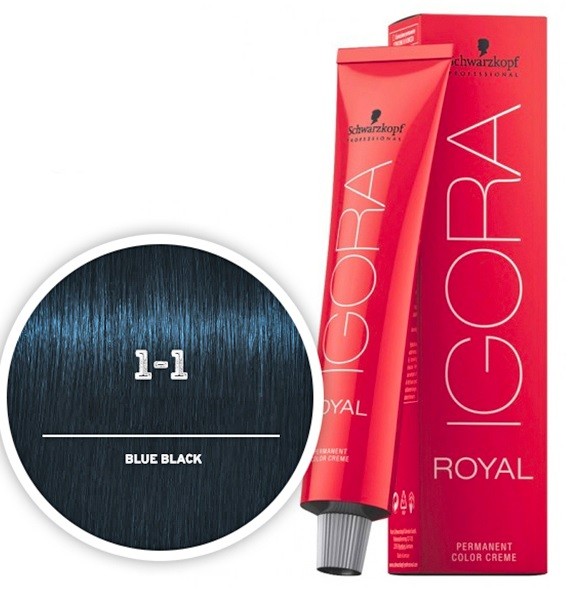 Ash Black 1-1 Schwarzkopf Igora Royal Permanent Color – 1-1 Blue Black ...